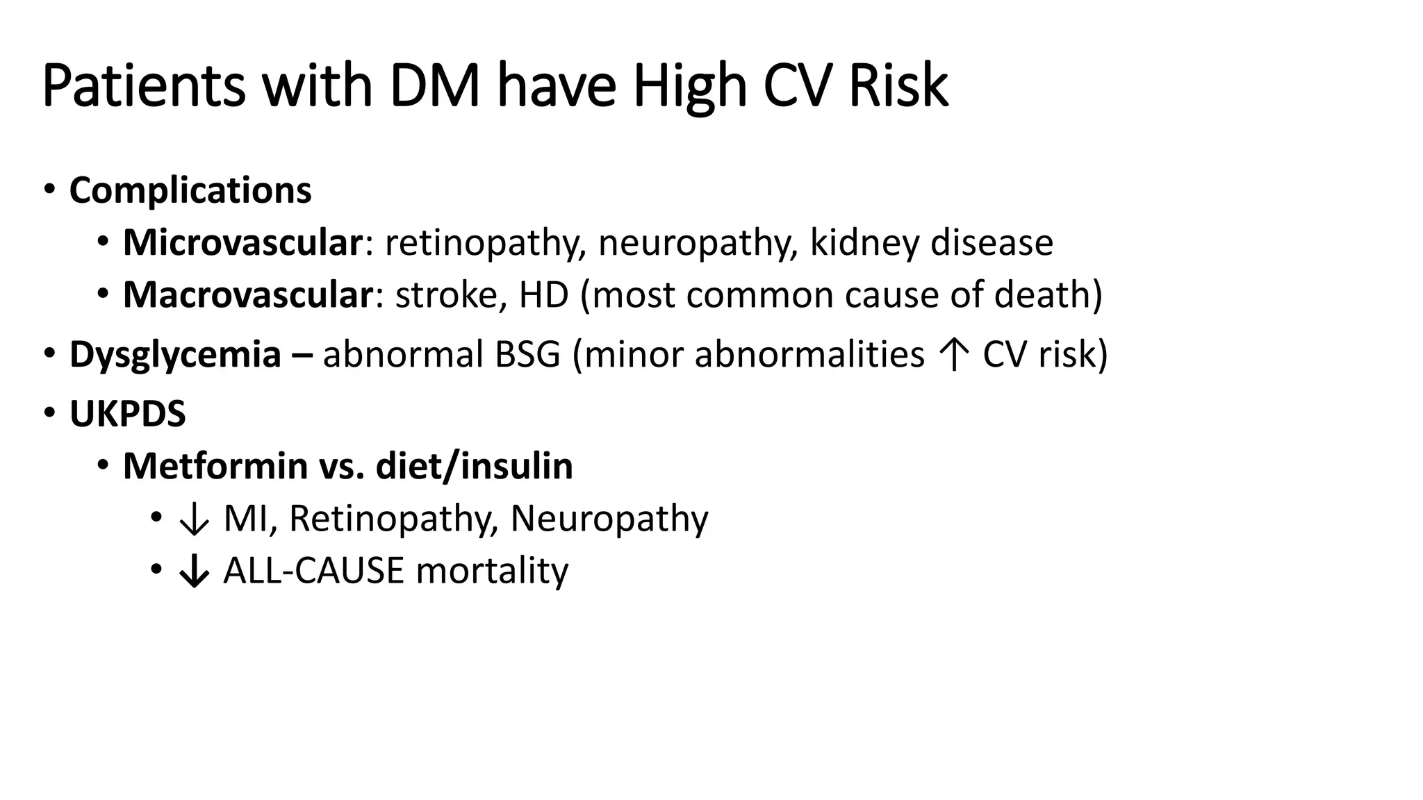 The Importance of CV Outcomes in Patients T2 Diabetes Mellitus | PPTX