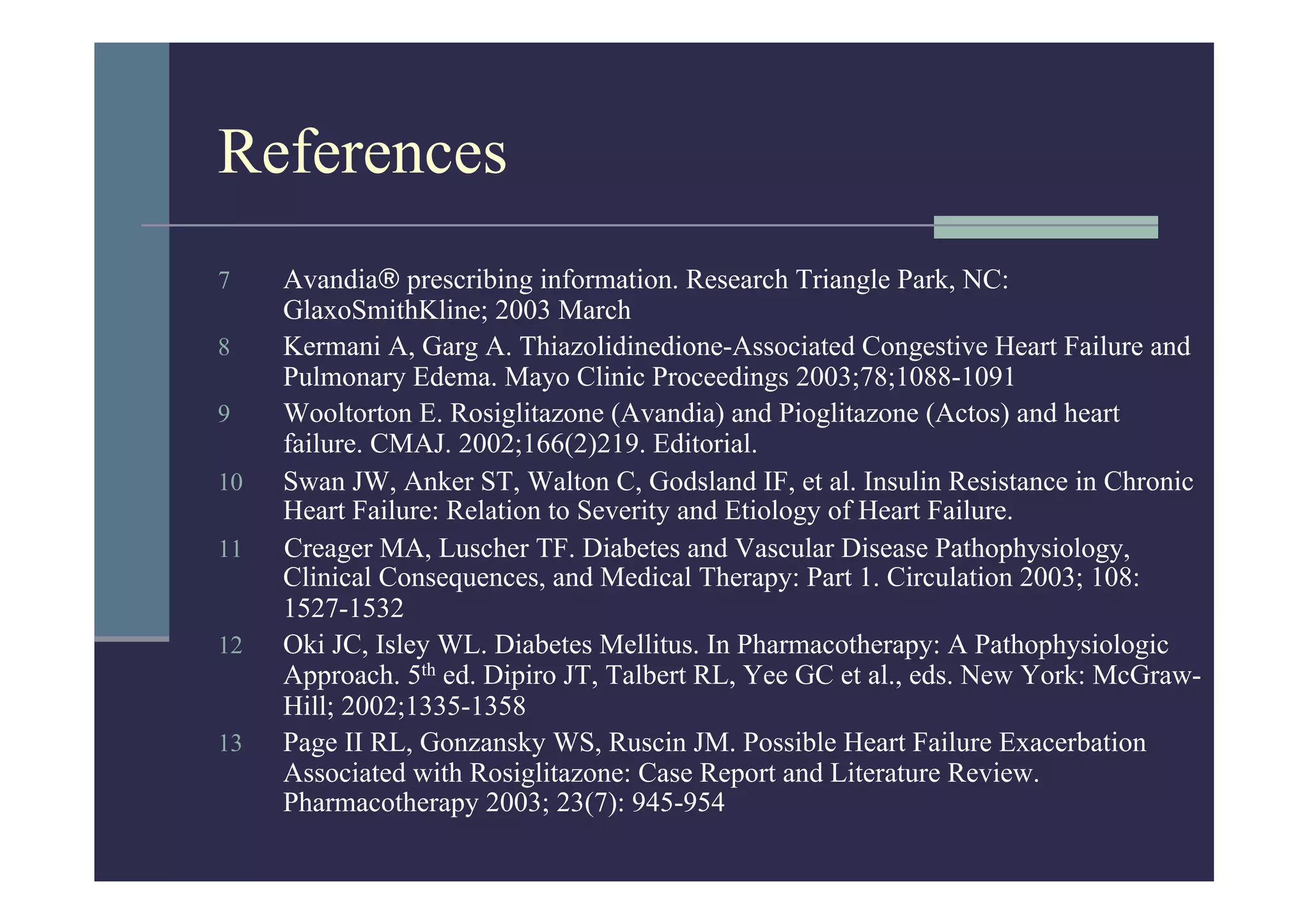 Exacerbation of Heart Failure : Thiazolidinediones | PDF