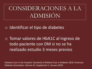 Manejo Del Paciente Diabético Durante Hospitalización | PPTX