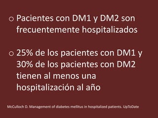 Manejo Del Paciente Diabético Durante Hospitalización | PPTX