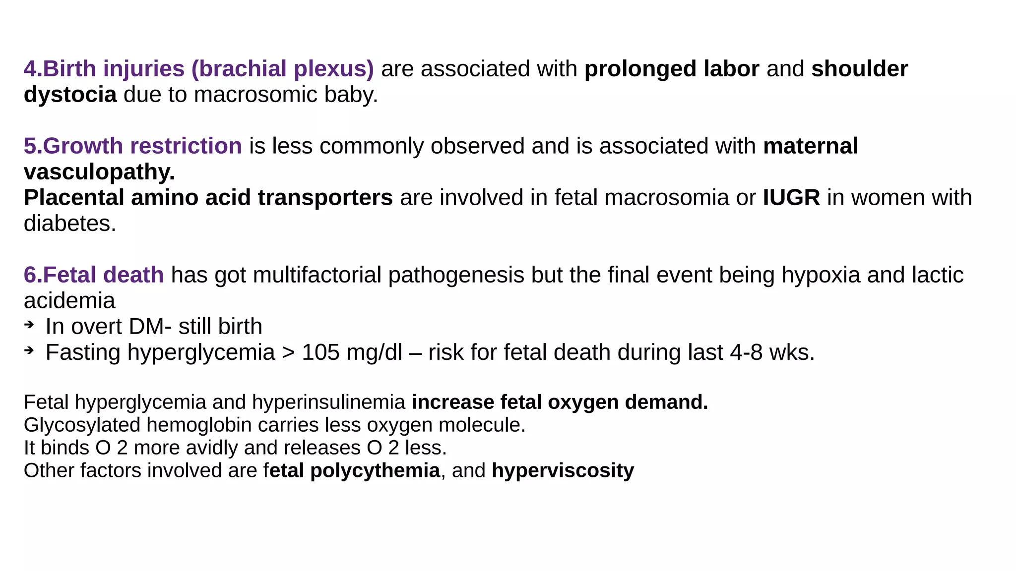 Diabetes in pregnancy-overt diabetes: type I DM, type II DM,Gestational ...