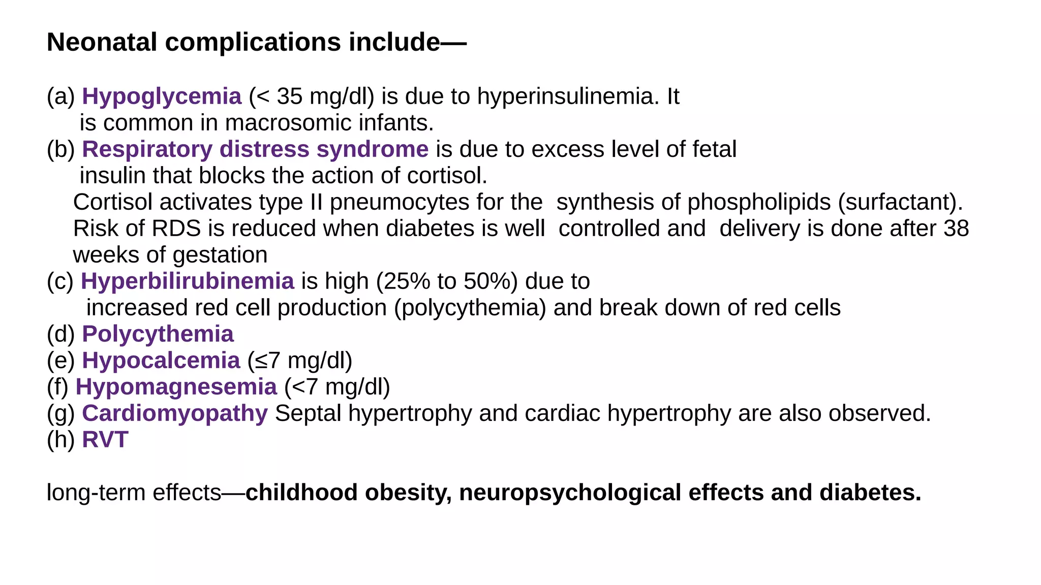 Diabetes in pregnancy-overt diabetes: type I DM, type II DM,Gestational ...