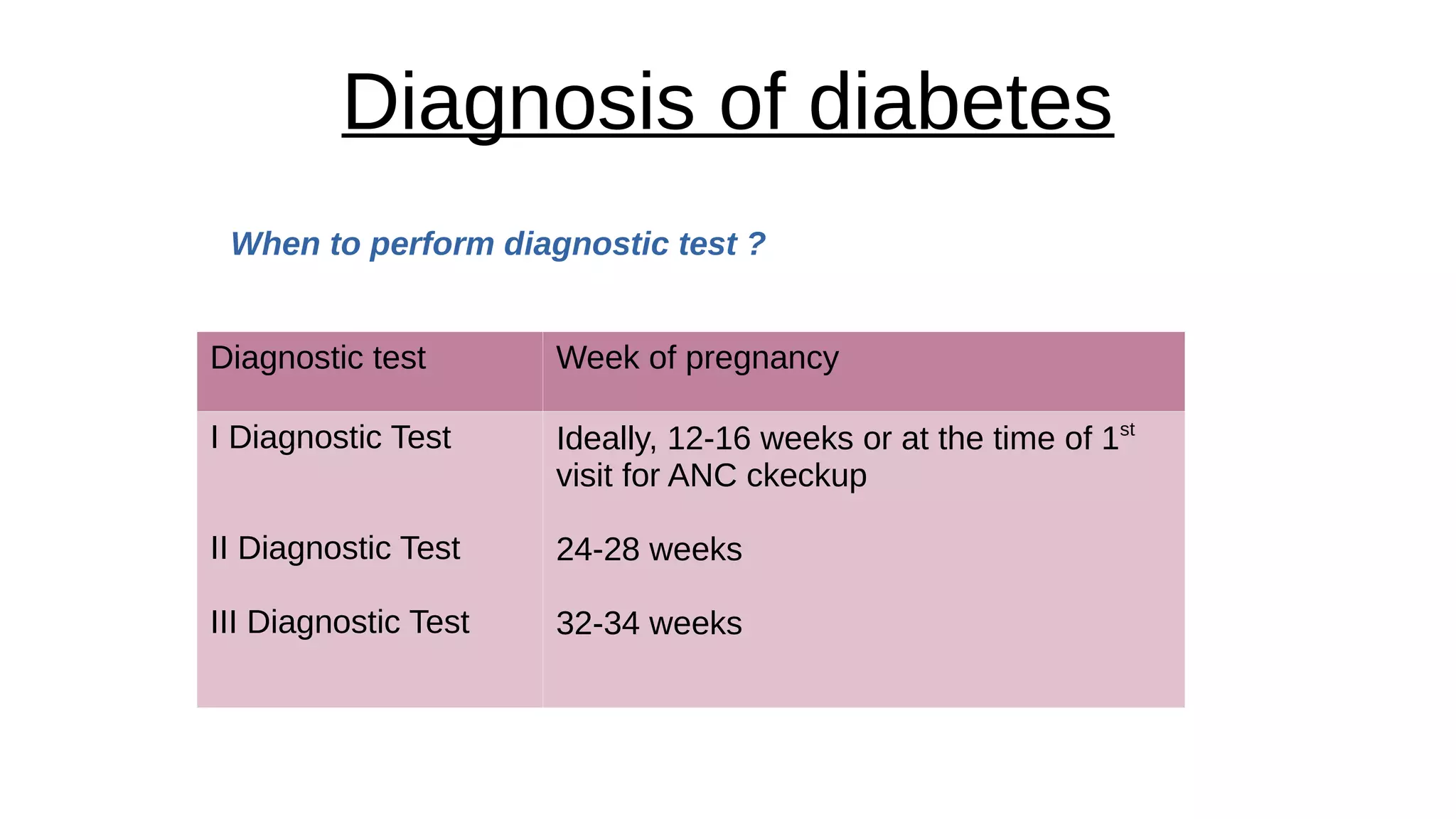 Diabetes in pregnancy-overt diabetes: type I DM, type II DM,Gestational ...