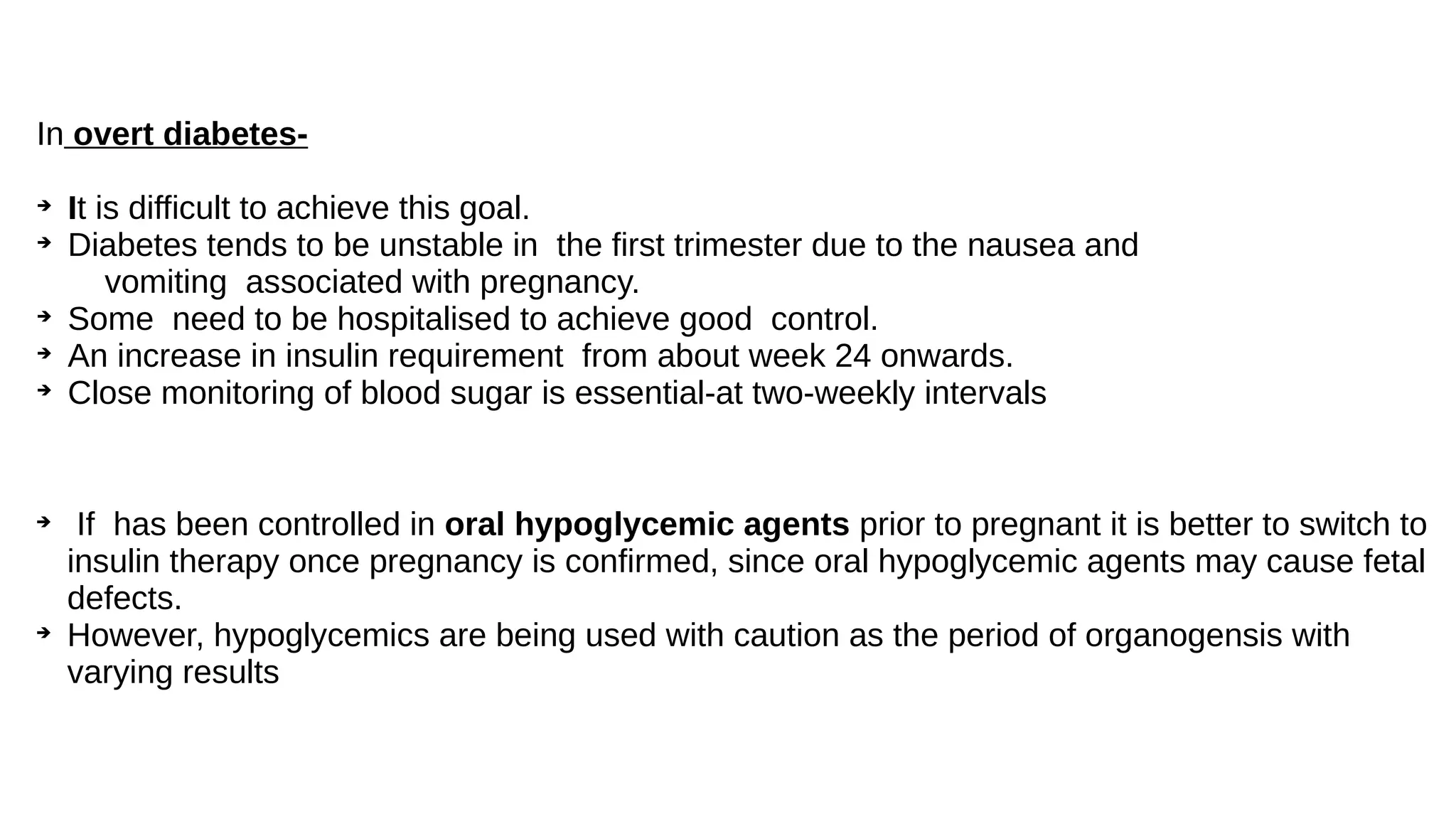 Diabetes in pregnancy-overt diabetes: type I DM, type II DM,Gestational ...