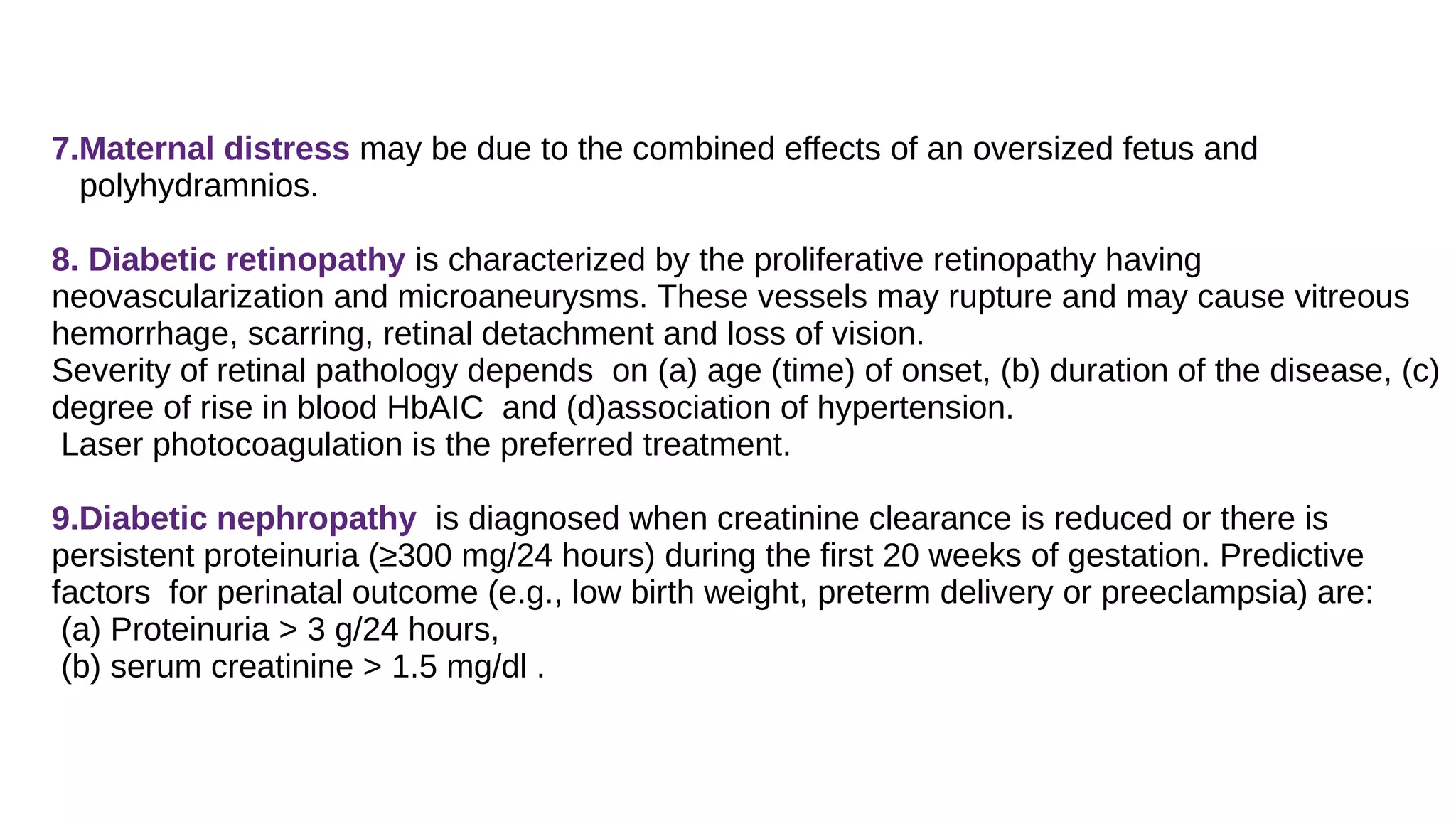 Diabetes in pregnancy-overt diabetes: type I DM, type II DM,Gestational ...