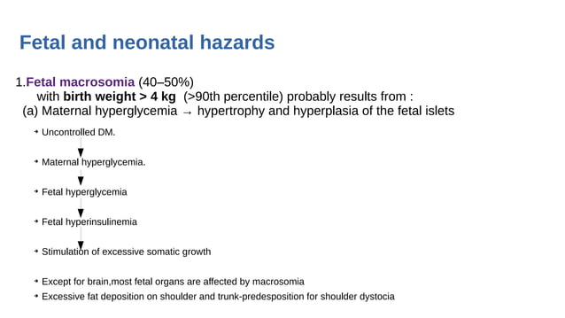 Diabetes in pregnancy-overt diabetes: type I DM, type II DM,Gestational ...