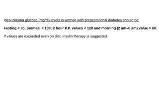 Diabetes in pregnancy-overt diabetes: type I DM, type II DM,Gestational ...