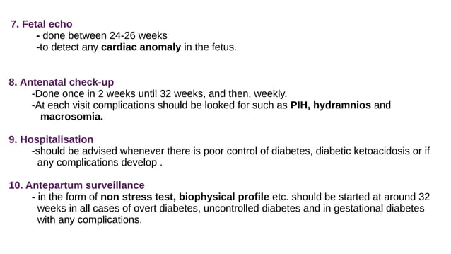 Diabetes in pregnancy-overt diabetes: type I DM, type II DM,Gestational ...
