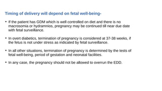 Diabetes in pregnancy-overt diabetes: type I DM, type II DM,Gestational ...