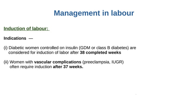 Diabetes in pregnancy-overt diabetes: type I DM, type II DM,Gestational ...