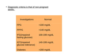 Diabetes in pregnancy-overt diabetes: type I DM, type II DM,Gestational ...