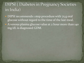 Diabetes in pregnancy- GESTATIONAL DIABETES | PPT