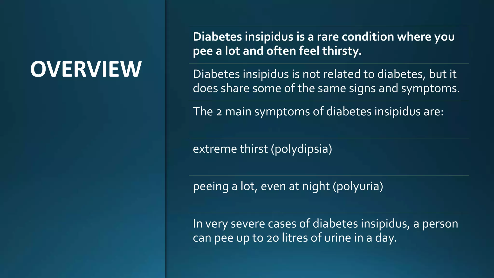 Diabetes insipidus.pptx | Endocrine and Metabolic Diseases | Diseases ...