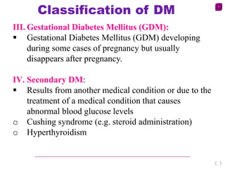 Diabetes mellitus management | PPTX