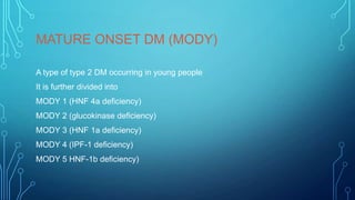 Diabetes mellitus definition,classification,clinical features ...
