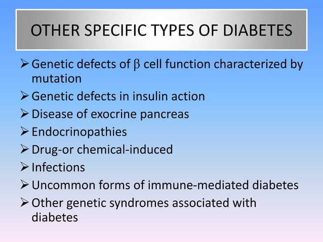 Diabetes mellitus (Definition, Classification, Clinical features ...