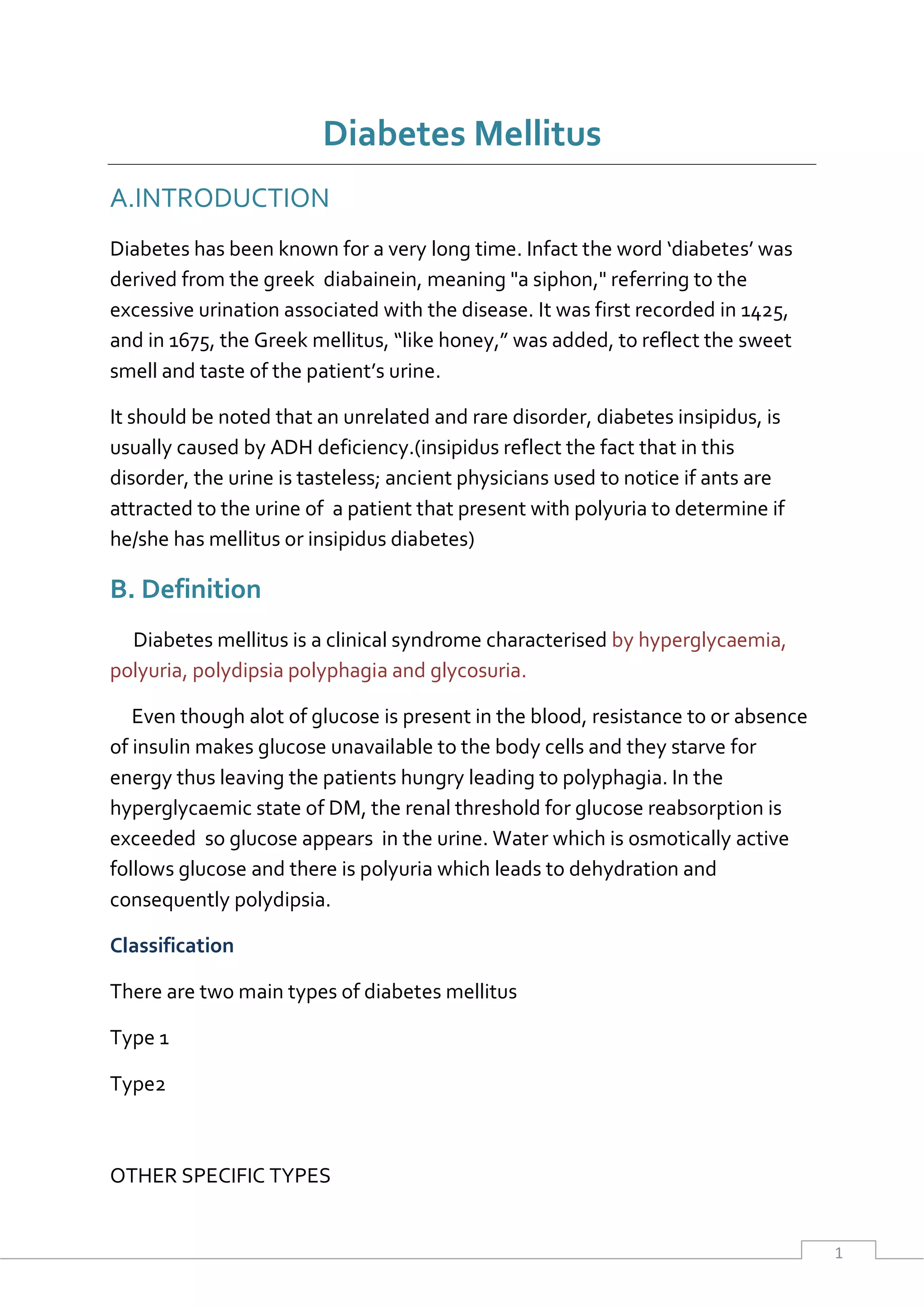 Diabetes mellitus | PDF
