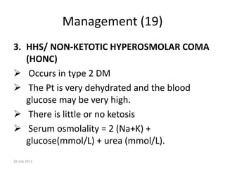 Diabetes mellitus management presentation by Dr. Basil Tumaini | PPTX