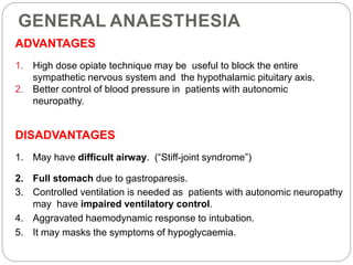 ANAESTHESIA FOR PATIENT WITH DIABETES MELLITUS | PPTX