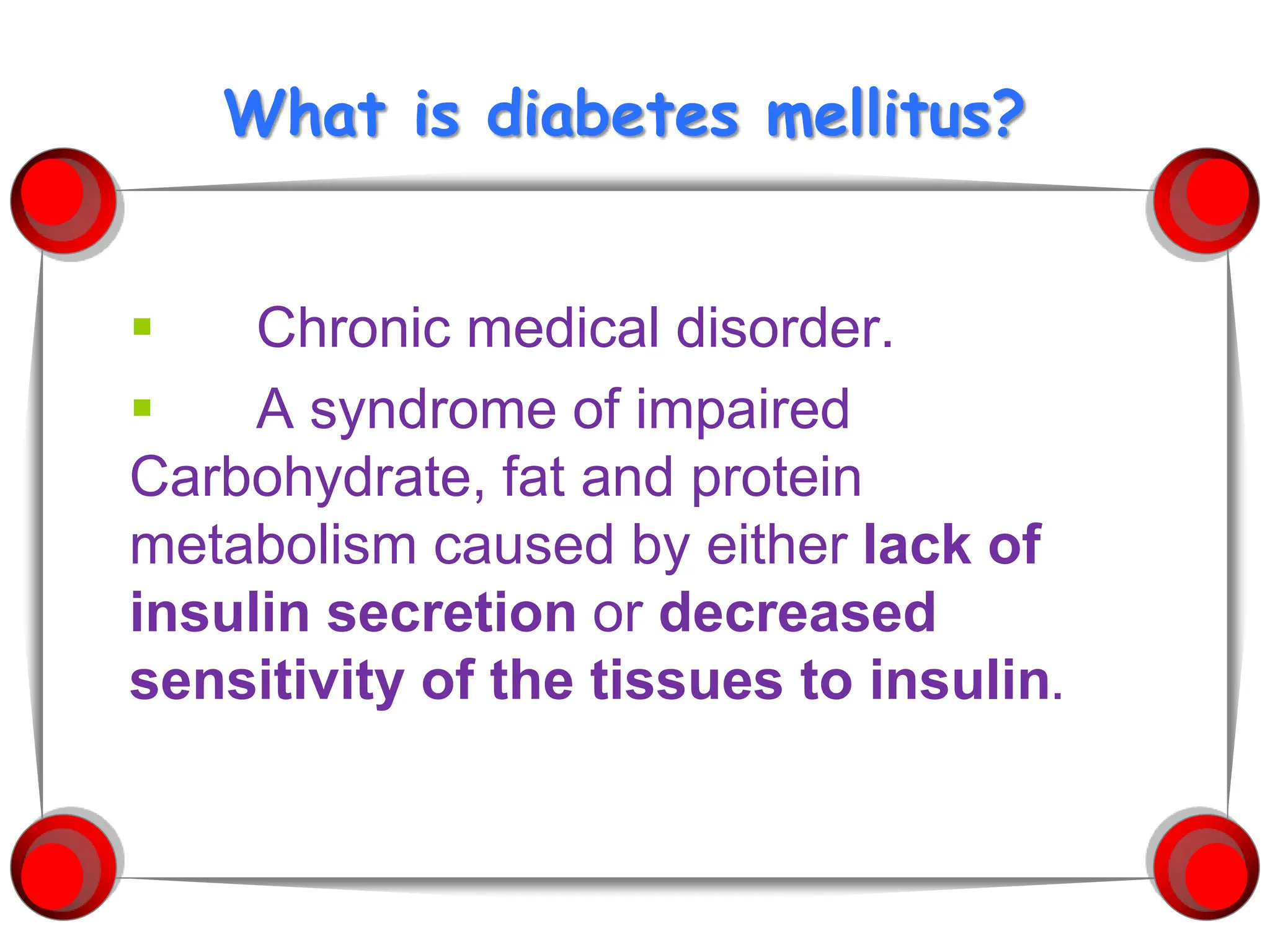 Diabetes Mellitus for Nursing Students. PPT | PPTX