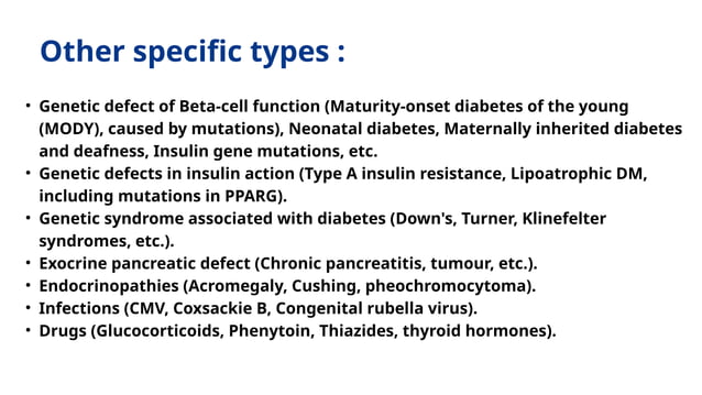 Diabetes mellitus: definition ,types (DM). | PPT