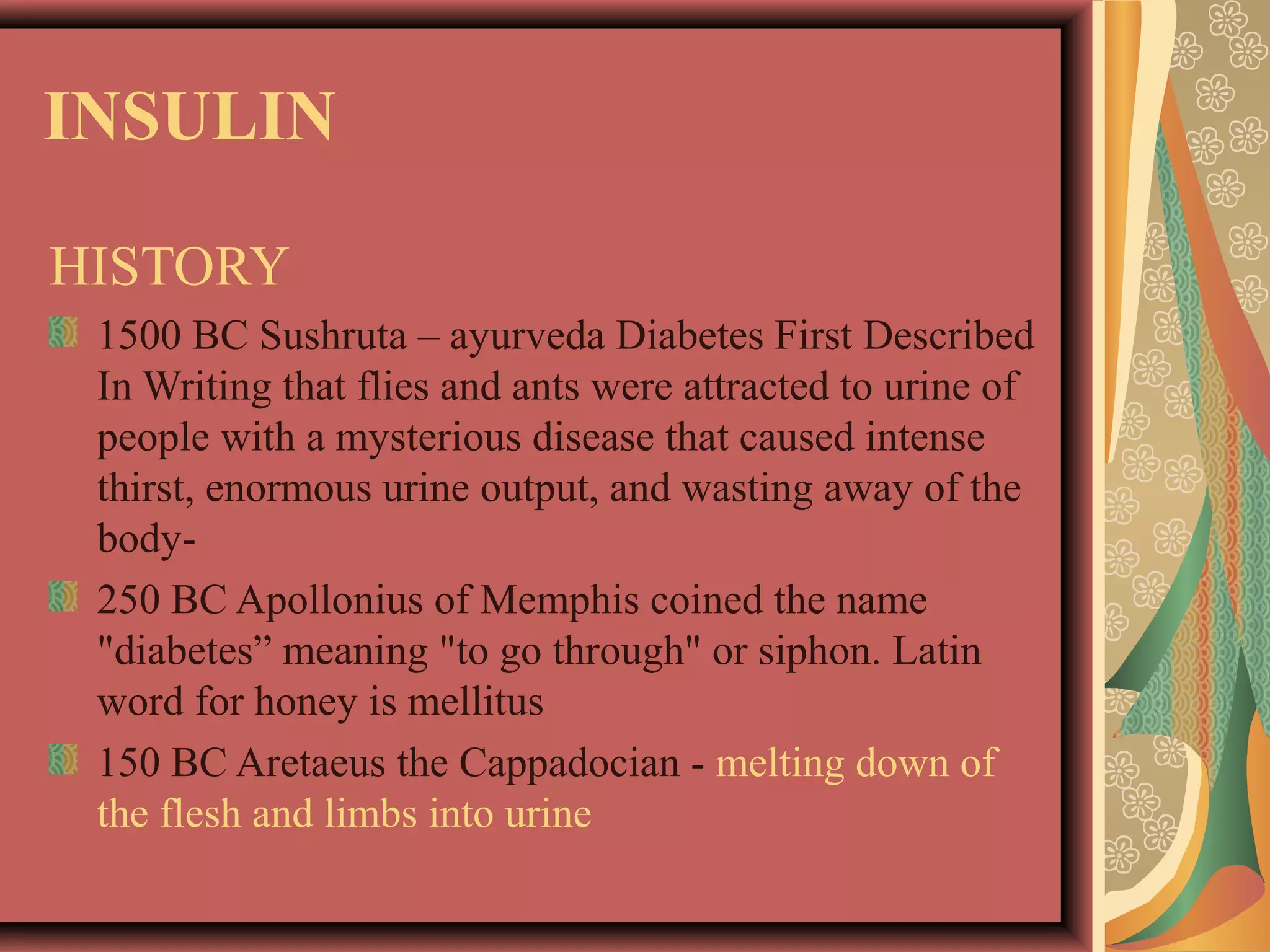 Pharmacology of type 1 Diabetes mellitus Insulin | PPT