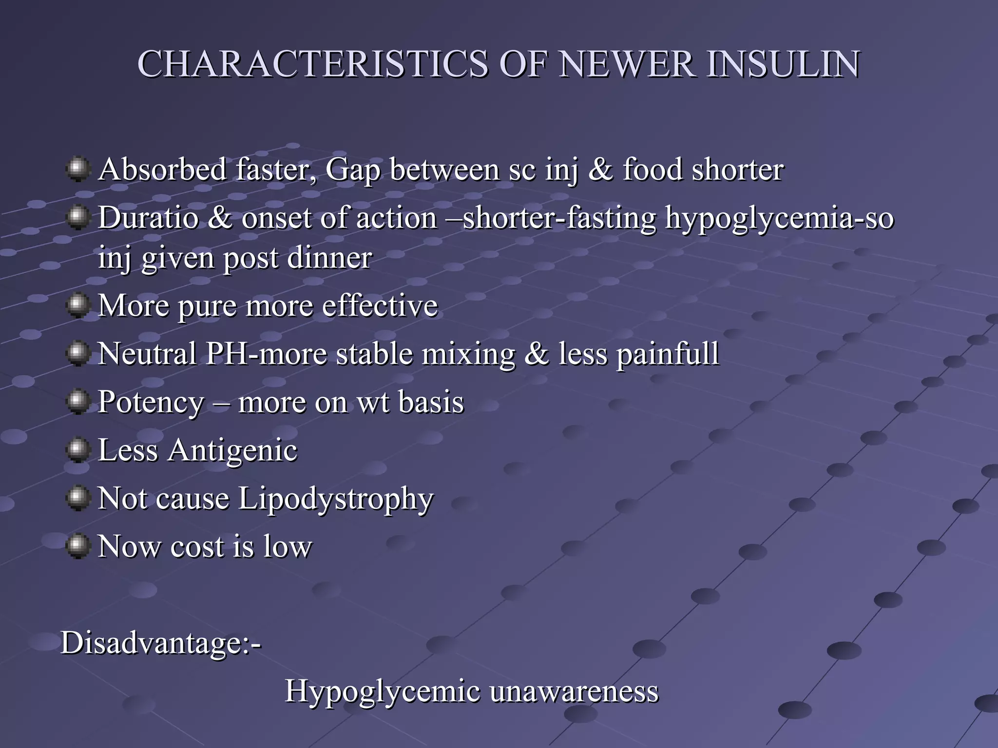 Pharmacology of type 1 Diabetes mellitus Insulin | PPT