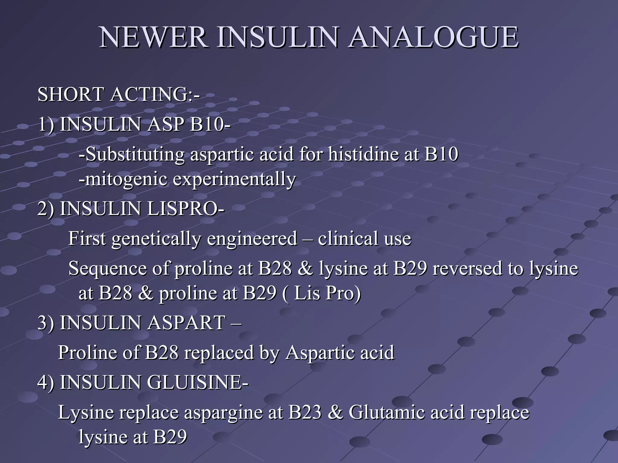 Pharmacology of type 1 Diabetes mellitus Insulin | PPT