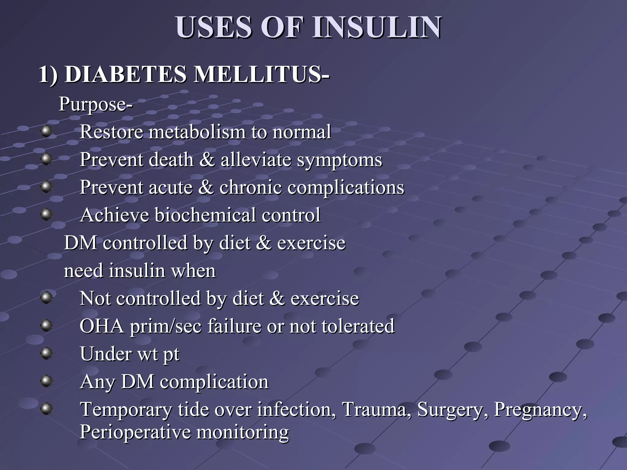 Pharmacology of type 1 Diabetes mellitus Insulin | PPT