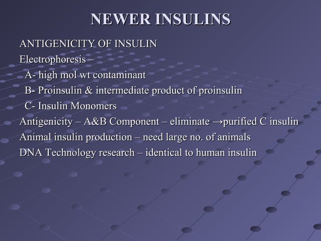 Pharmacology of type 1 Diabetes mellitus Insulin | PPT