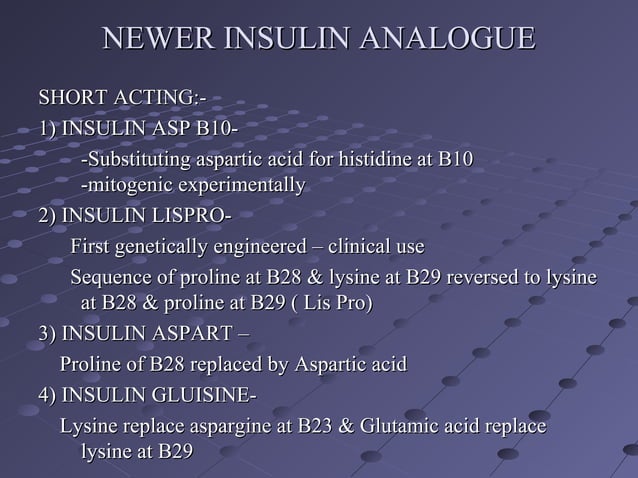 Pharmacology of type 1 Diabetes mellitus Insulin | PPT