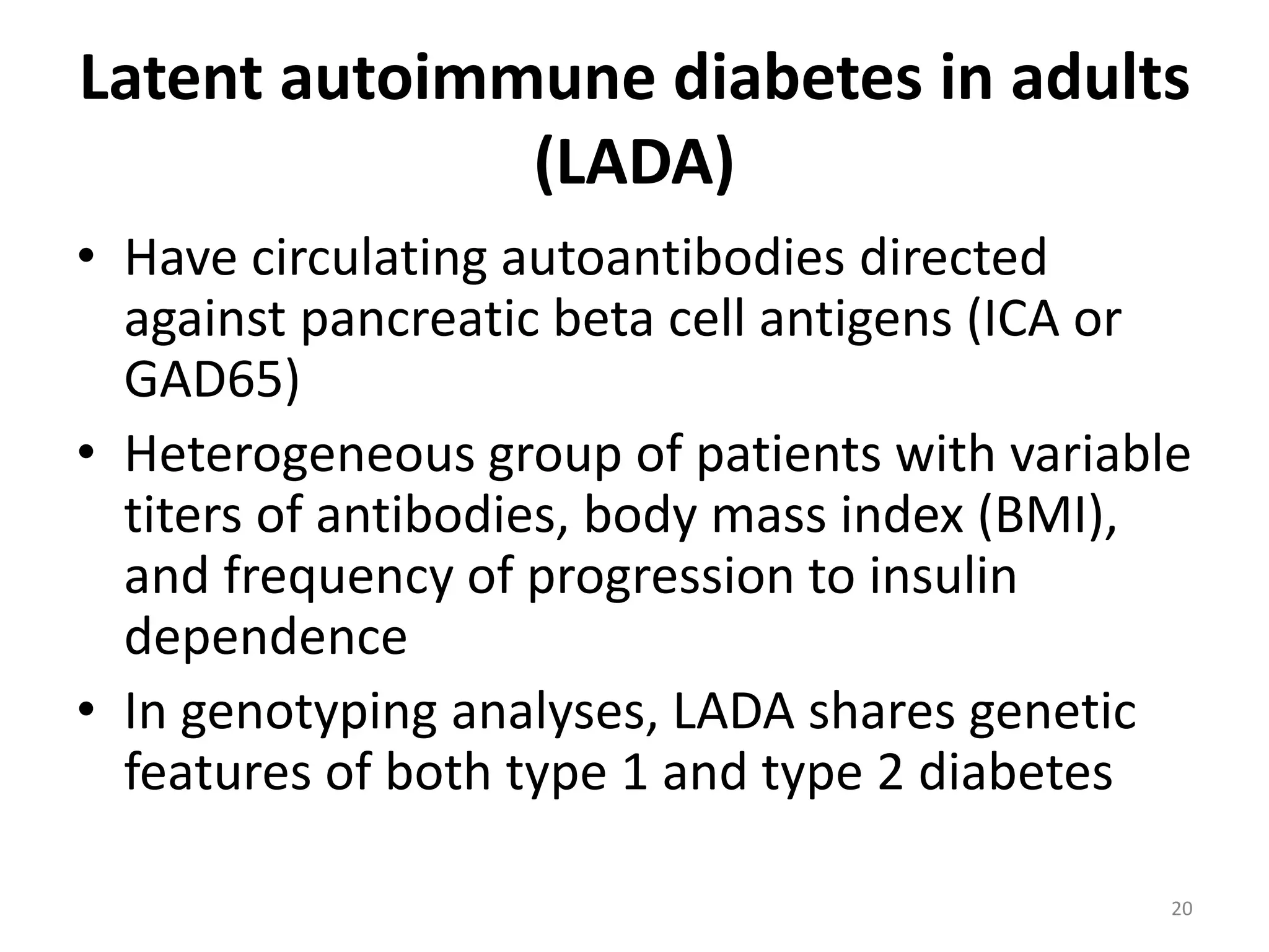 Diabetes mellitus in children; types, pathophysiology and diagnosis | PPTX