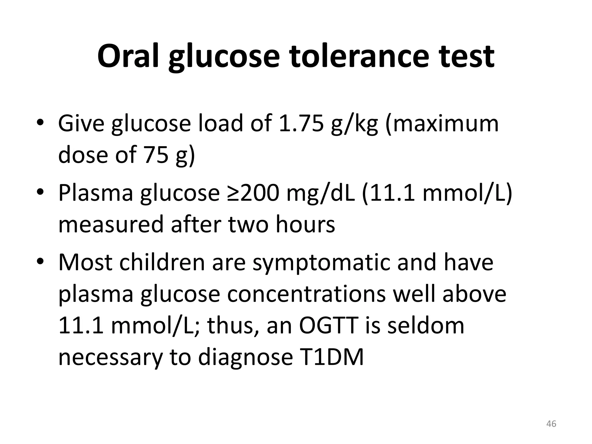 Diabetes mellitus in children; types, pathophysiology and diagnosis | PPTX