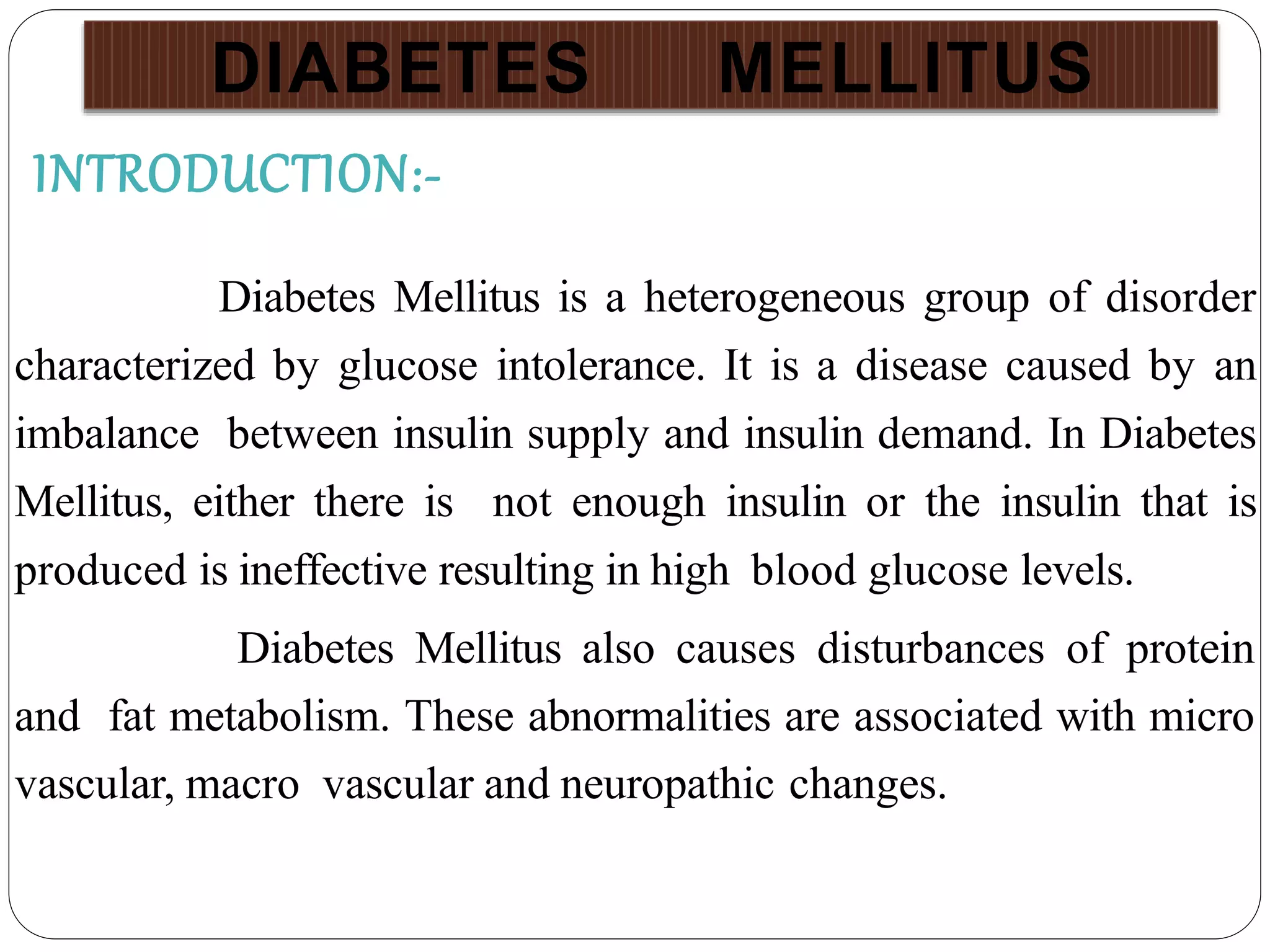 Diabetes mellitus ppt | PPTX