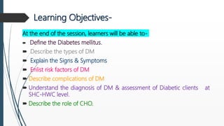 Diabetes mellitus ppt | PPTX