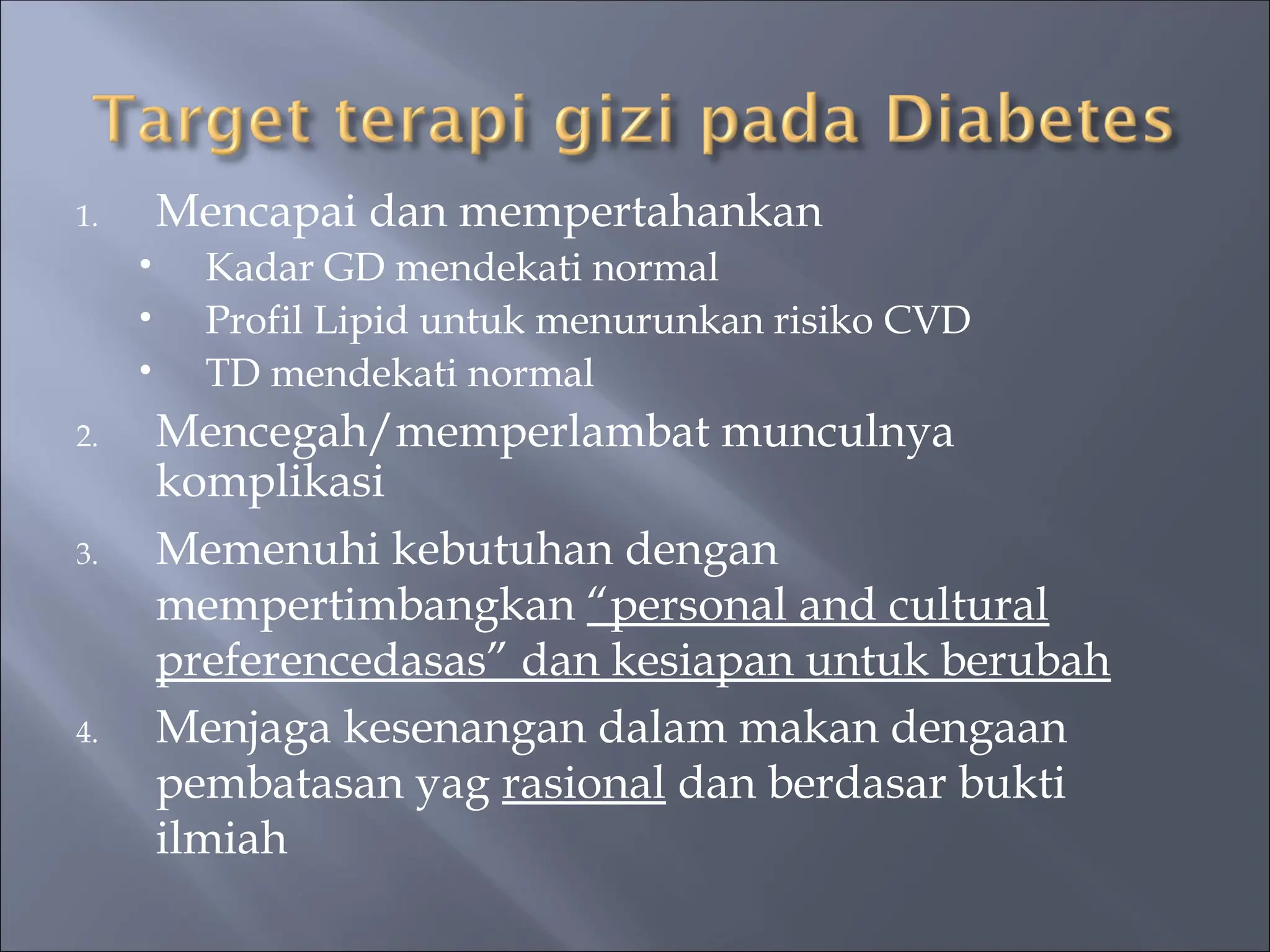 Terapi gizi pada diabetes mellitus oleh Niken Puruhita | PPT