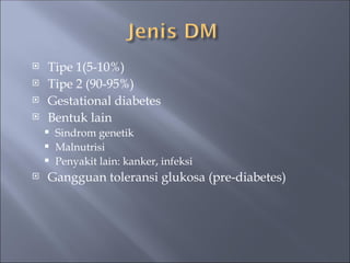 Terapi gizi pada diabetes mellitus oleh Niken Puruhita | PPT