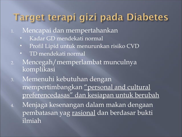Terapi Gizi pada Diabetes Mellitus oleh Niken Puruhita | PPT