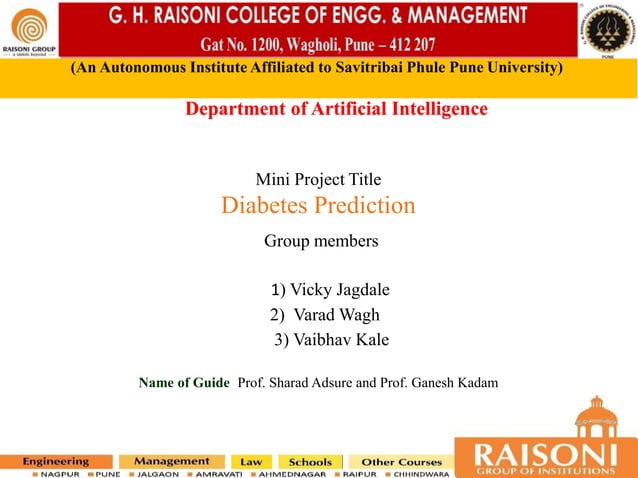 Diabetes prediciton model ppt.ppt | Diabetes | Diseases and Conditions
