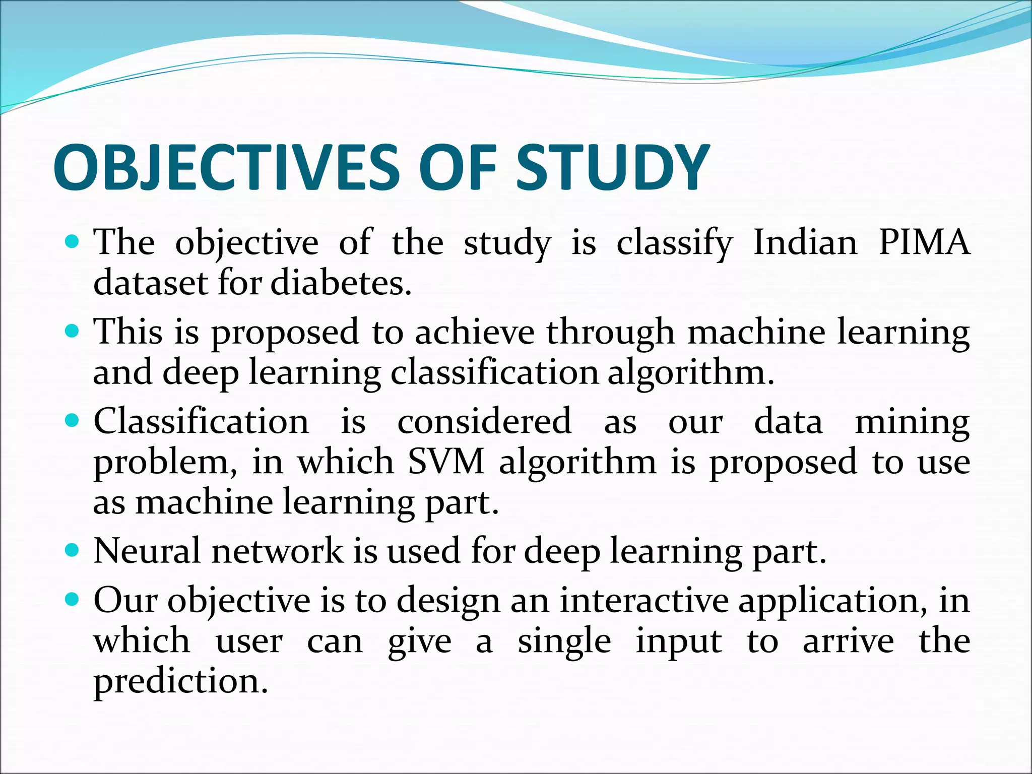 Diabetes prediction using machine learning | PPT
