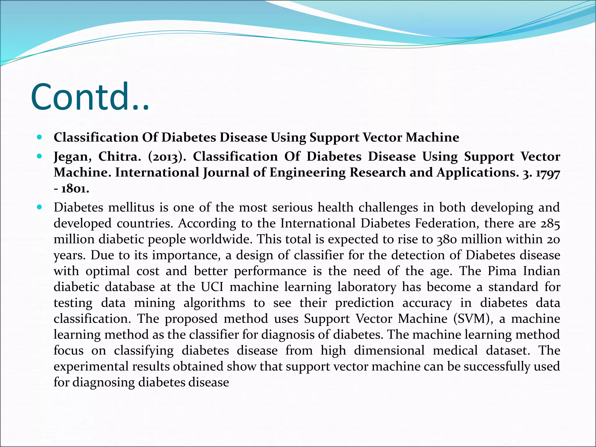 Diabetes Prediction Using Machine Learning Ppt Diabetes Diseases And Conditions