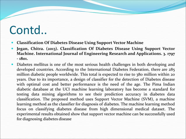 Diabetes Prediction Using Machine Learning Ppt Diabetes Diseases