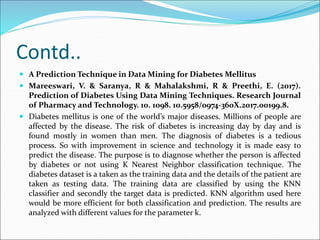 Diabetes prediction using machine learning | PPT
