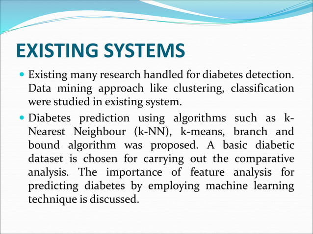Diabetes prediction using machine learning | PPT | Diabetes | Diseases ...