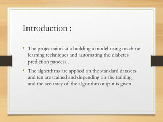 Diabetes prediction with r(using knn) | PPTX