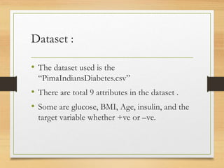 Diabetes prediction with r(using knn) | PPTX