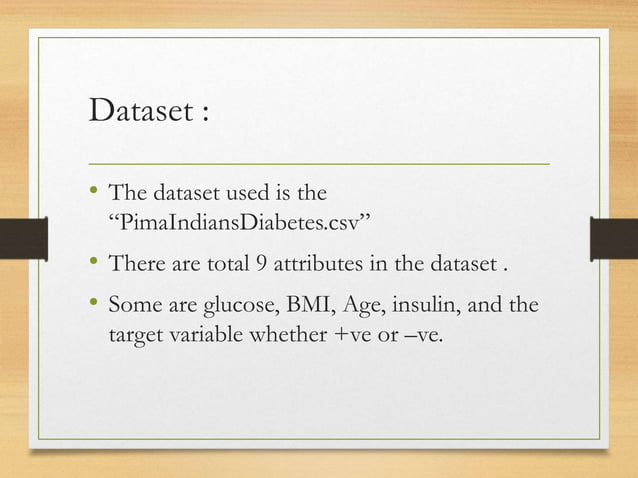 Diabetes prediction with r(using knn) | PPTX | Diabetes | Diseases and ...