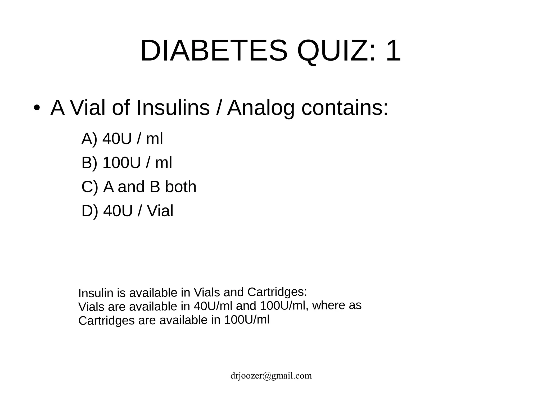 Diabetes Quiz | ODP
