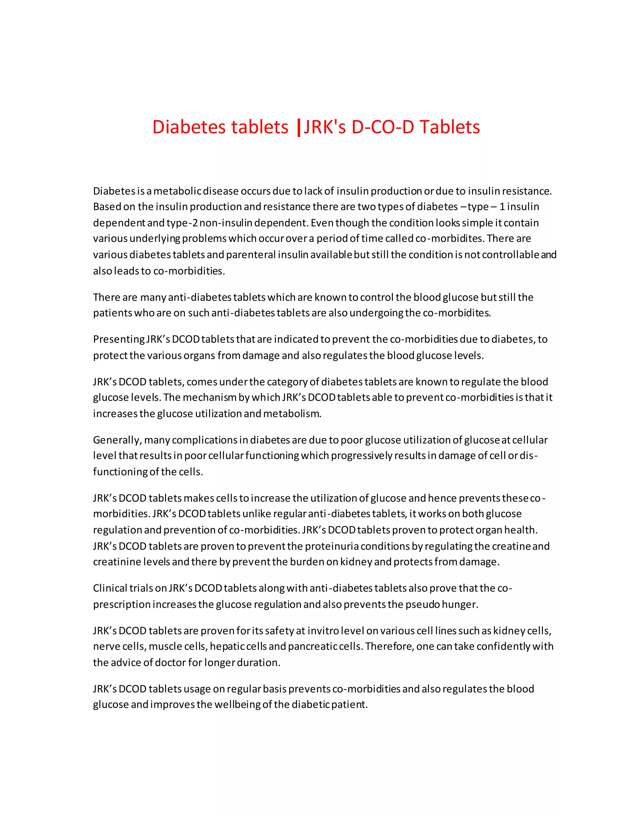 Diabetes tablets.docx