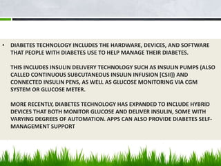 Diabetes technology | PPTX